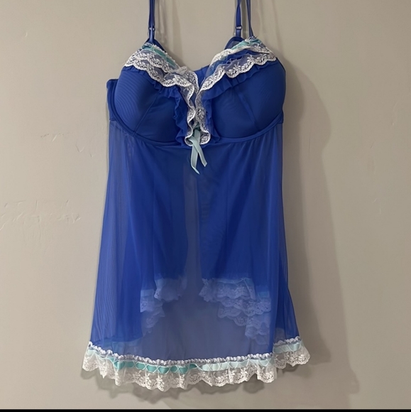 Cassandra Intimates | Intimates & Sleepwear | 2tone Blue Sheer Ruffle ...